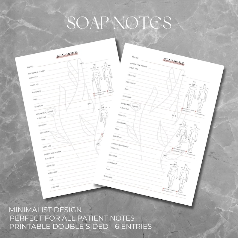 SOAP Notes Pink- for Recording Patient Appointment Notes for ...