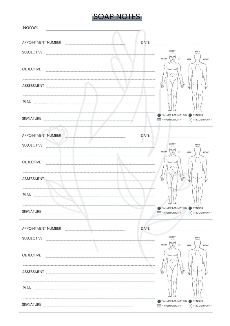Navy Blue SOAP Notes: Printable Patient Records (PDF Download) - Etsy