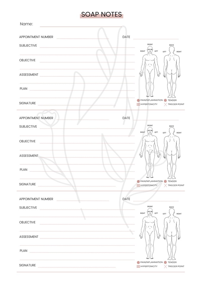 SOAP Notes Pink- for Recording Patient Appointment Notes for ...