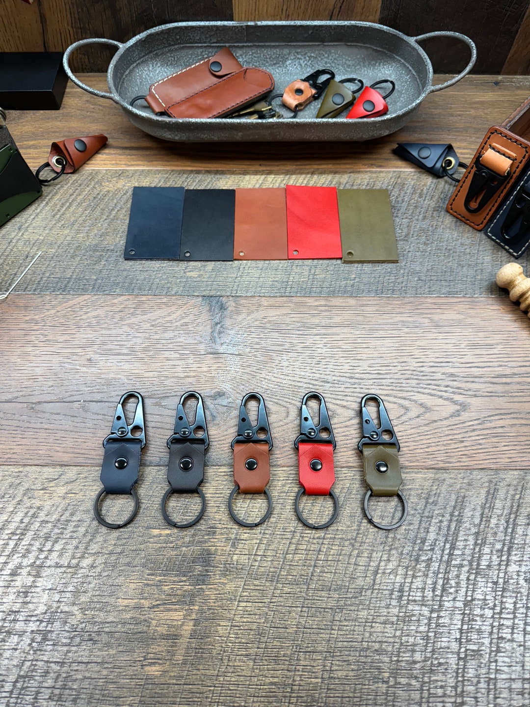 Leather Keychain, Tactical Keychain, Hand Made, Key Holder, EDC ...