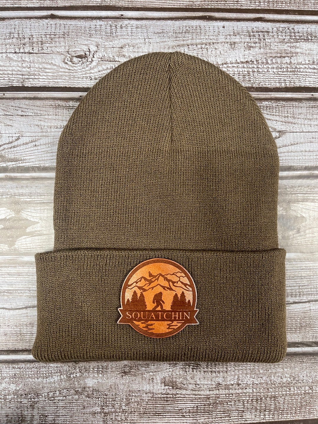 Personalized Leather Patch Beanies Custom Logos - Etsy