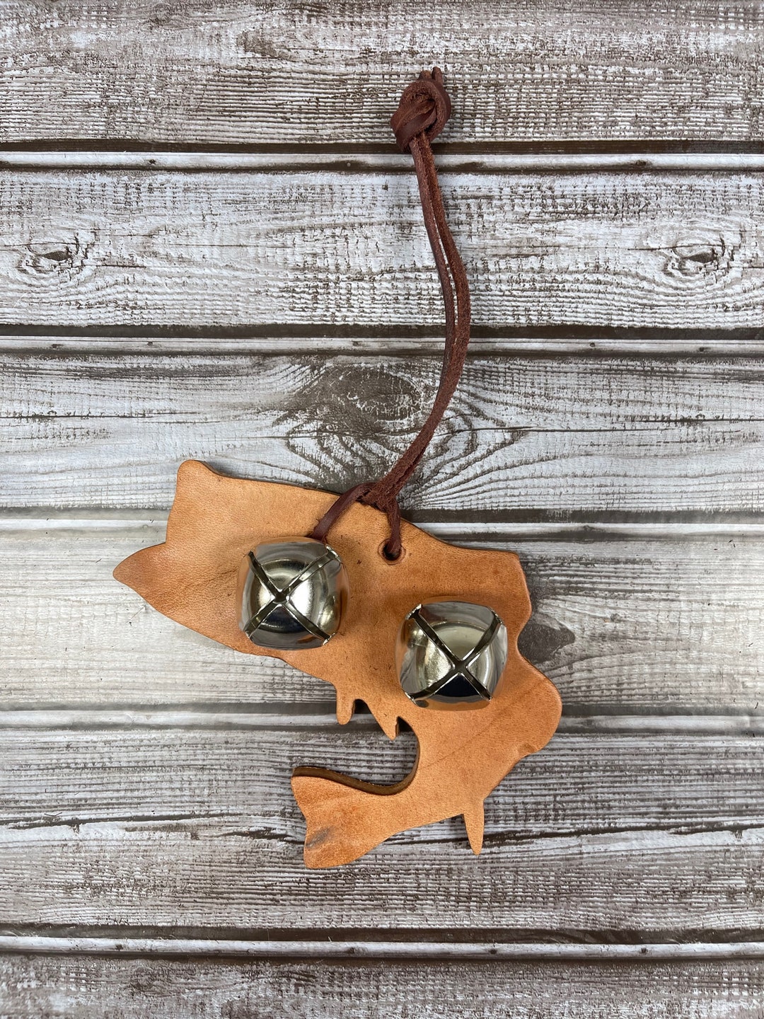 Leather Bass Fish Bell Hanger Door Hanger Jingle Bells Door Alarm Door ...