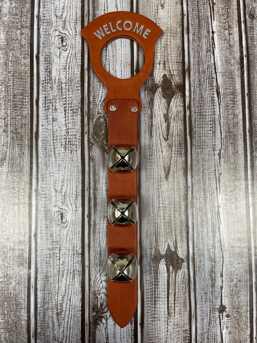 Welcome Bell 3 Bell Strip Leather Bell Hanger Door Hanger Jingle Bells ...