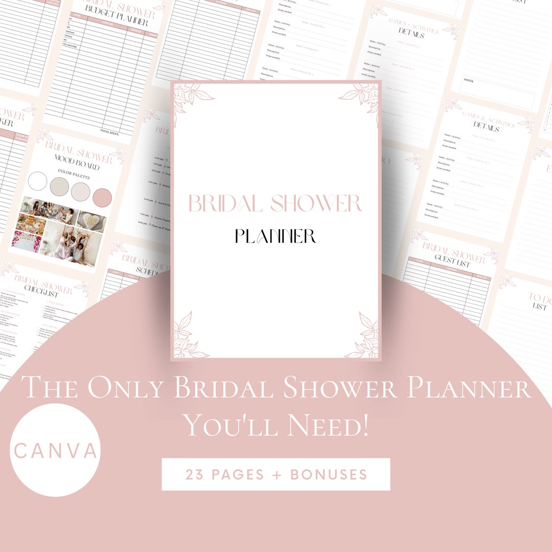 Wedding Shower Template, Printable Bridal Shower Template, Bridal ...