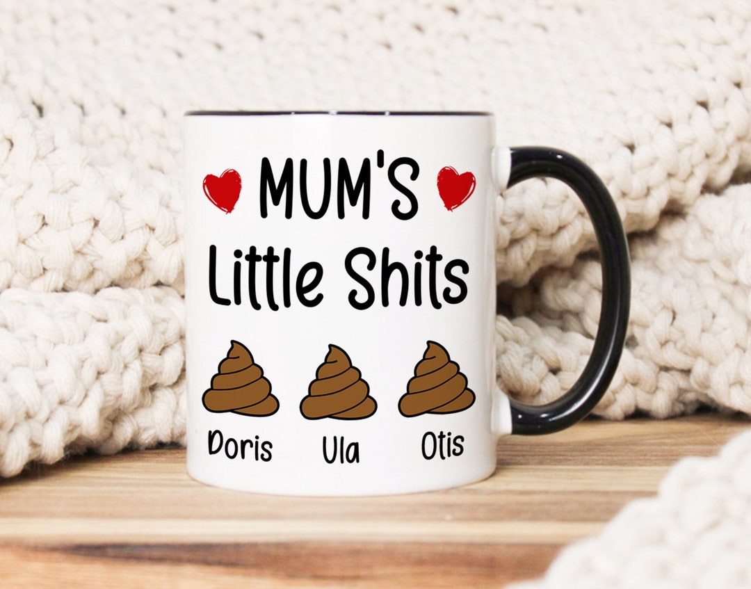 Mum's Little Shits Mug, Mum Custom Gift, Funny Gift for Mom Grandma ...