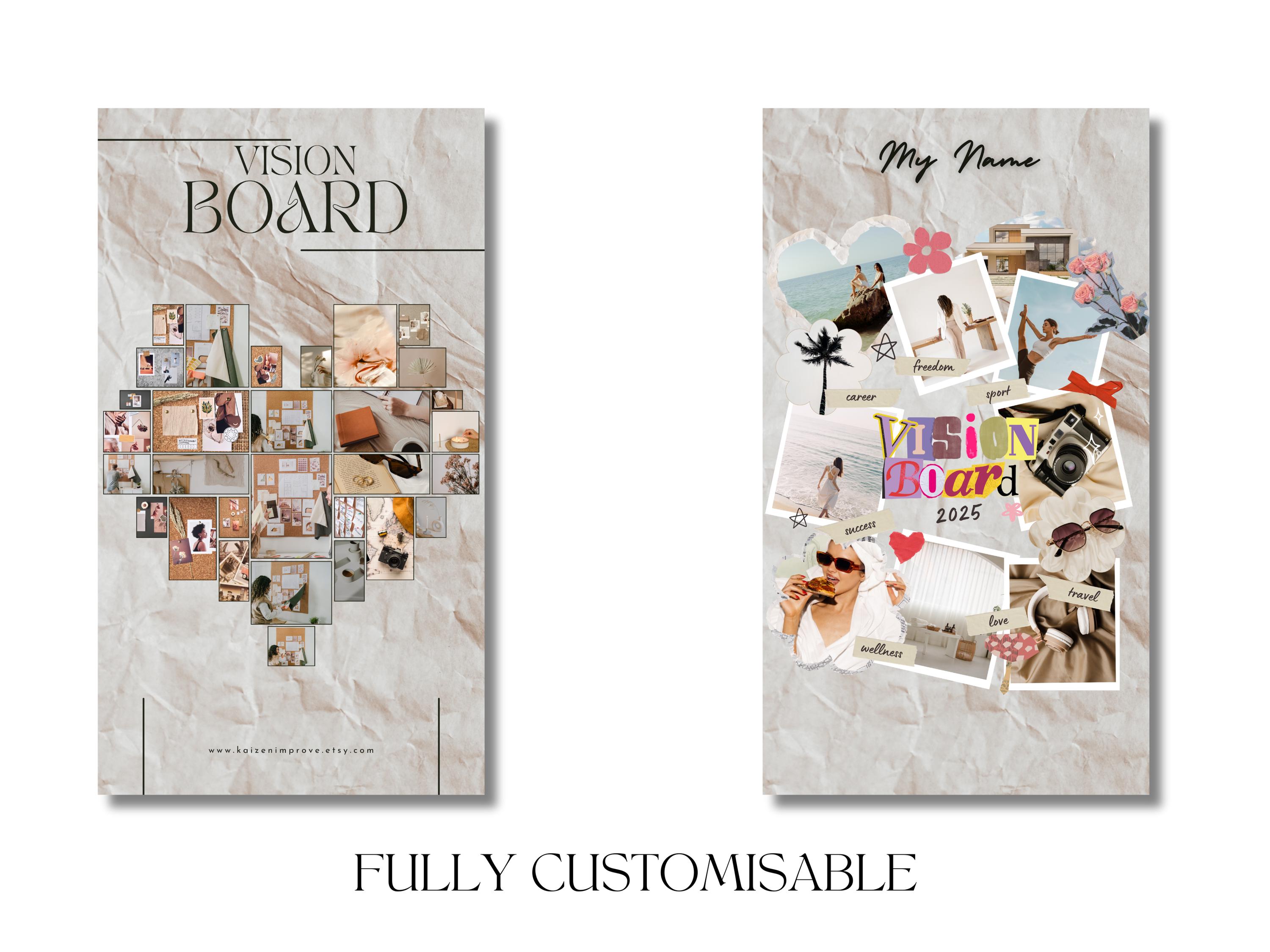 Phone Wallpaper Vision Board Template, Multiple Template to Choose From ...