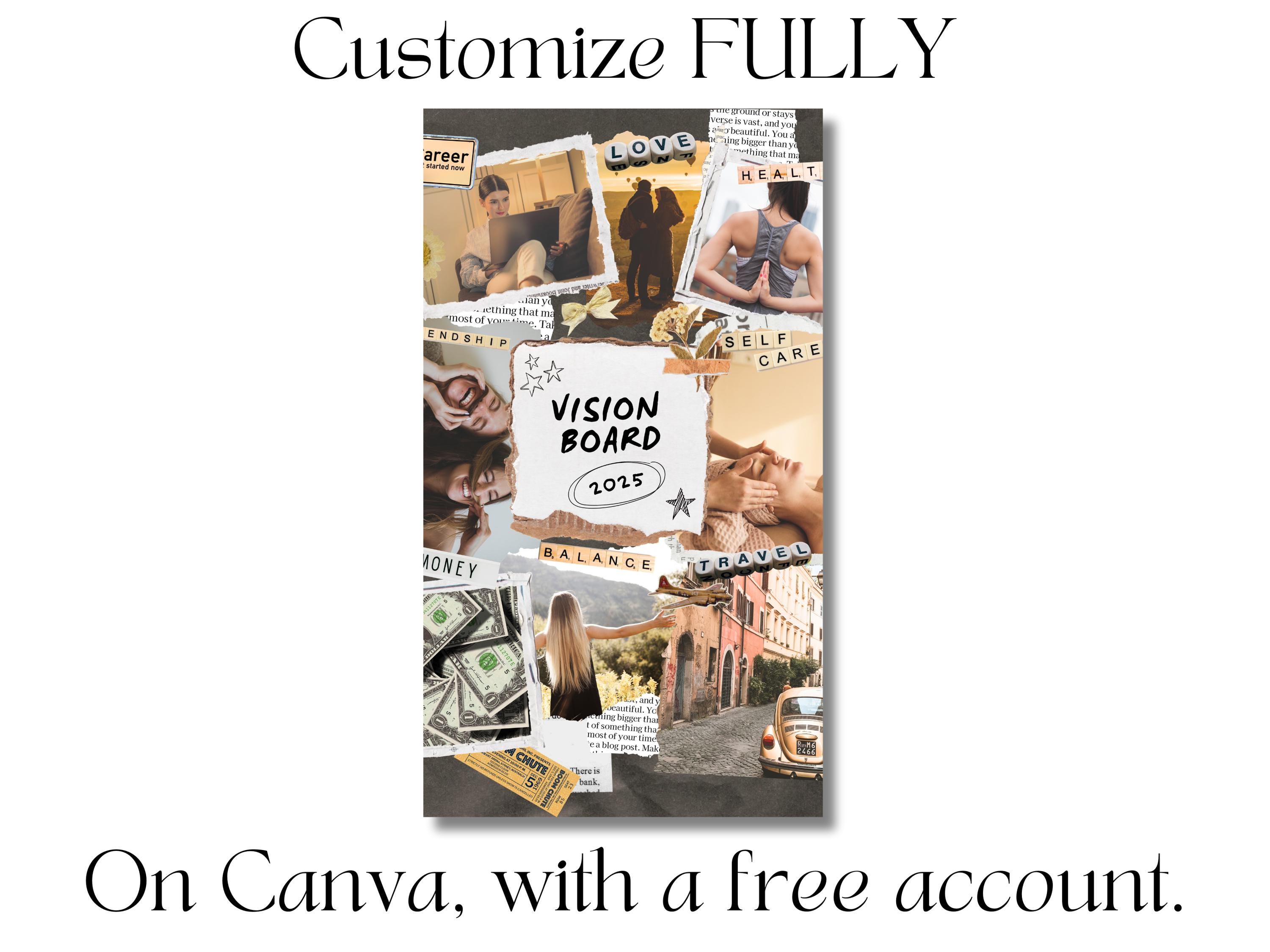 Phone Wallpaper Vision Board Template, Multiple Template to Choose From ...