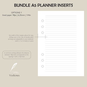 Printable A5 Lined, Graph & Dot Paper bundle A5 Portrait Format PDF ...