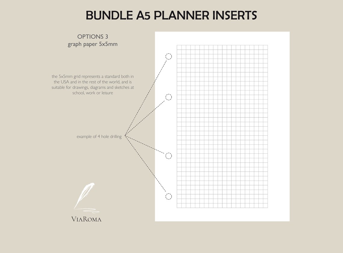Printable A5 Lined, Graph & Dot Paper bundle A5 Portrait Format PDF ...