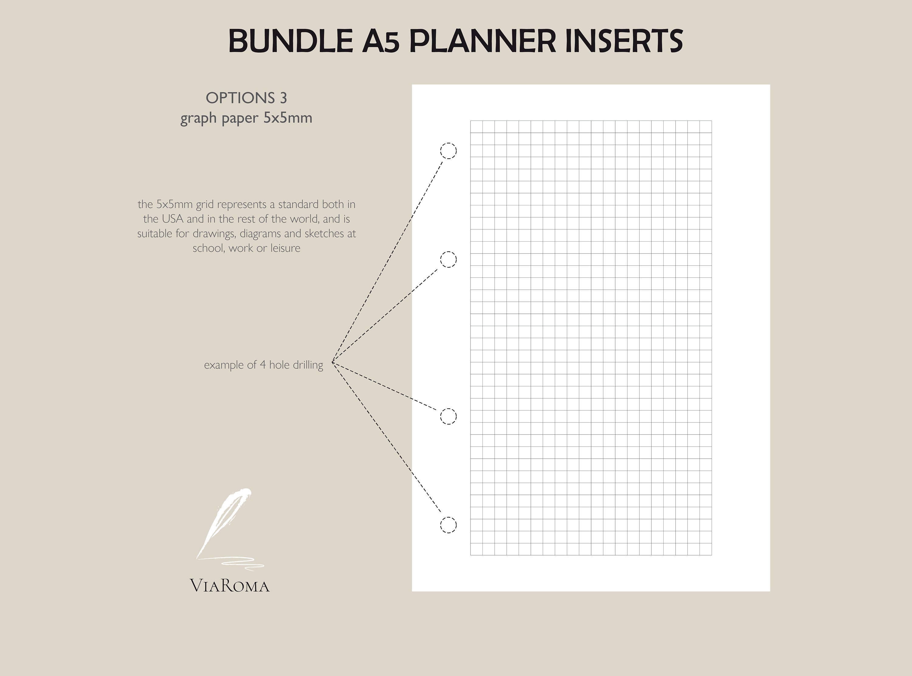 Printable A5 Lined, Graph & Dot Paper bundle A5 Portrait Format PDF ...