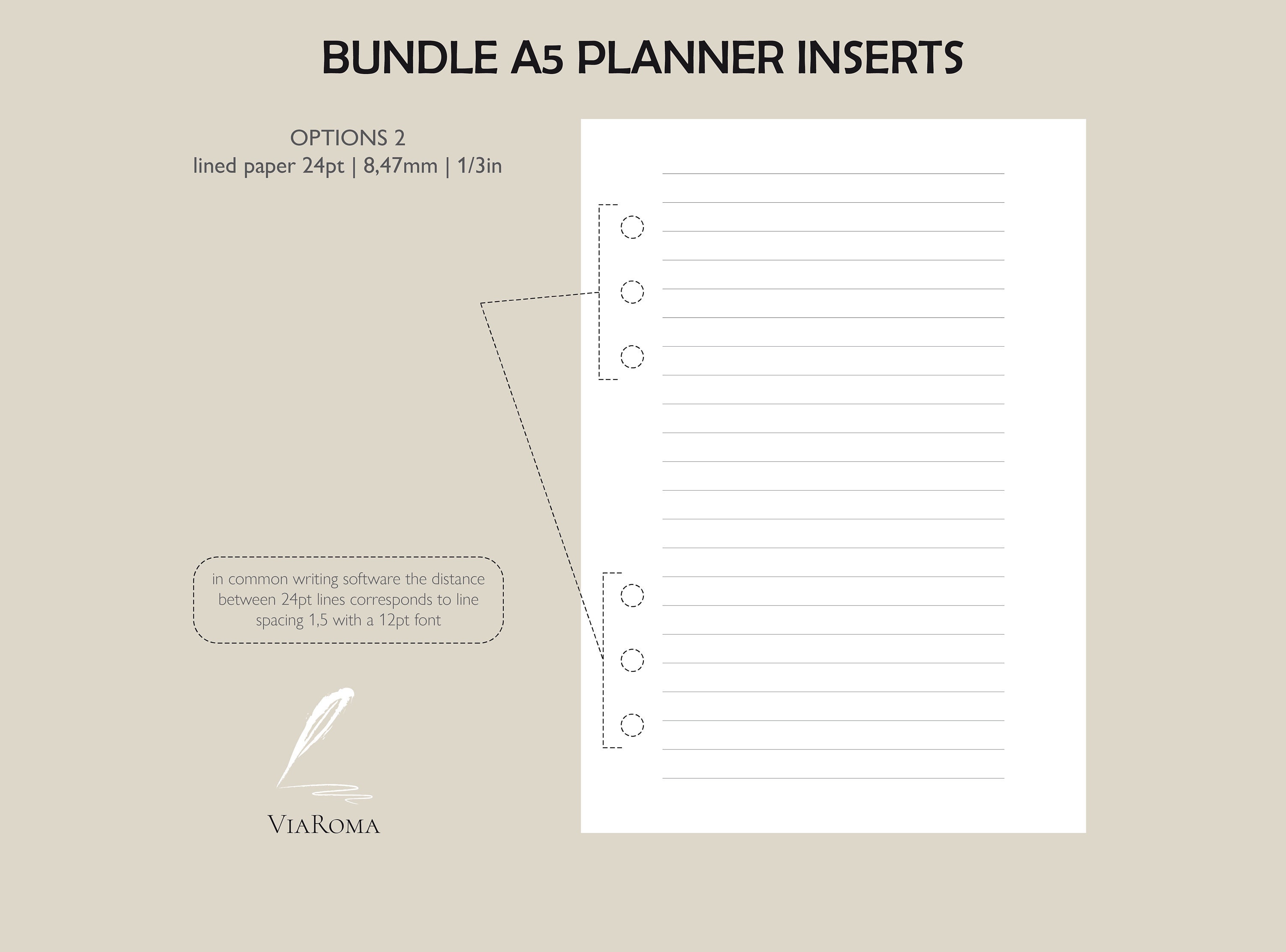 Printable A5 Lined, Graph & Dot Paper bundle A5 Portrait Format PDF ...
