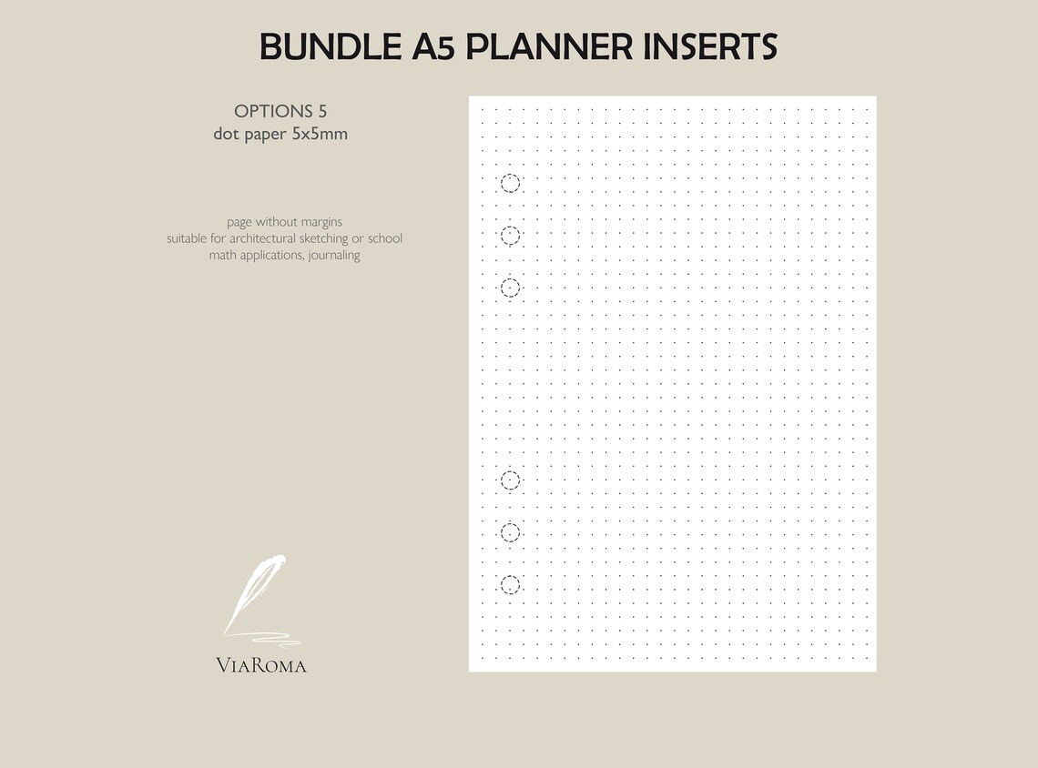 Printable A5 Lined, Graph & Dot Paper bundle A5 Portrait Format PDF ...