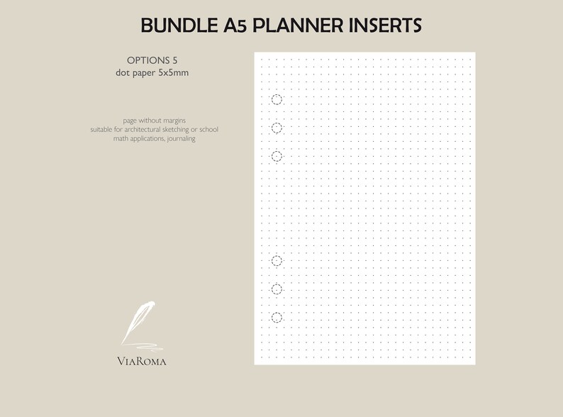 Printable A5 Lined, Graph & Dot Paper bundle A5 Portrait Format PDF ...