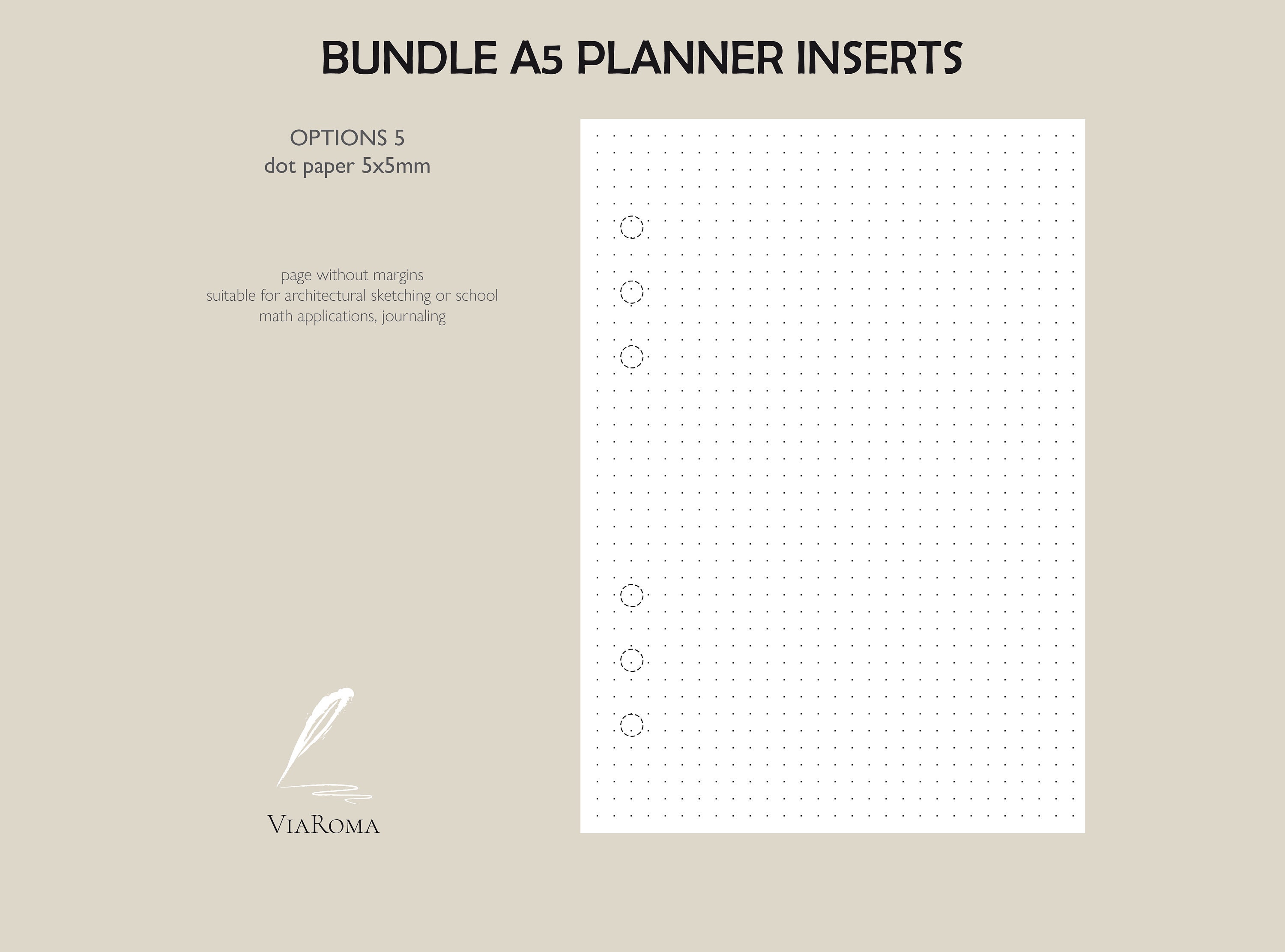 Printable A5 Lined, Graph & Dot Paper bundle A5 Portrait Format PDF ...