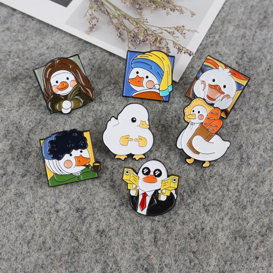 Art Themed Pin Set Cute Duck Badges Wacky Duck Enamel Pin - Etsy