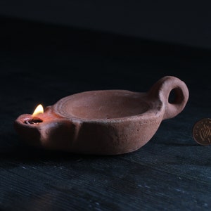 Ceramic Oil Lamp | Pottery Lamp | Roman Lamp | Home Decor | Ancient Oil ...