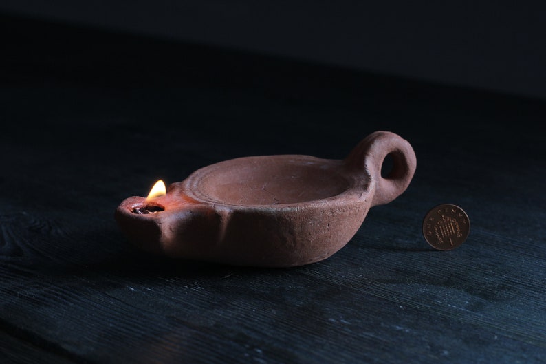 Ceramic Oil Lamp | Pottery Lamp | Roman Lamp | Home Decor | Ancient Oil ...