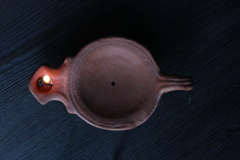 Ceramic Oil Lamp | Ancient Roman Style Pottery Replica - Etsy