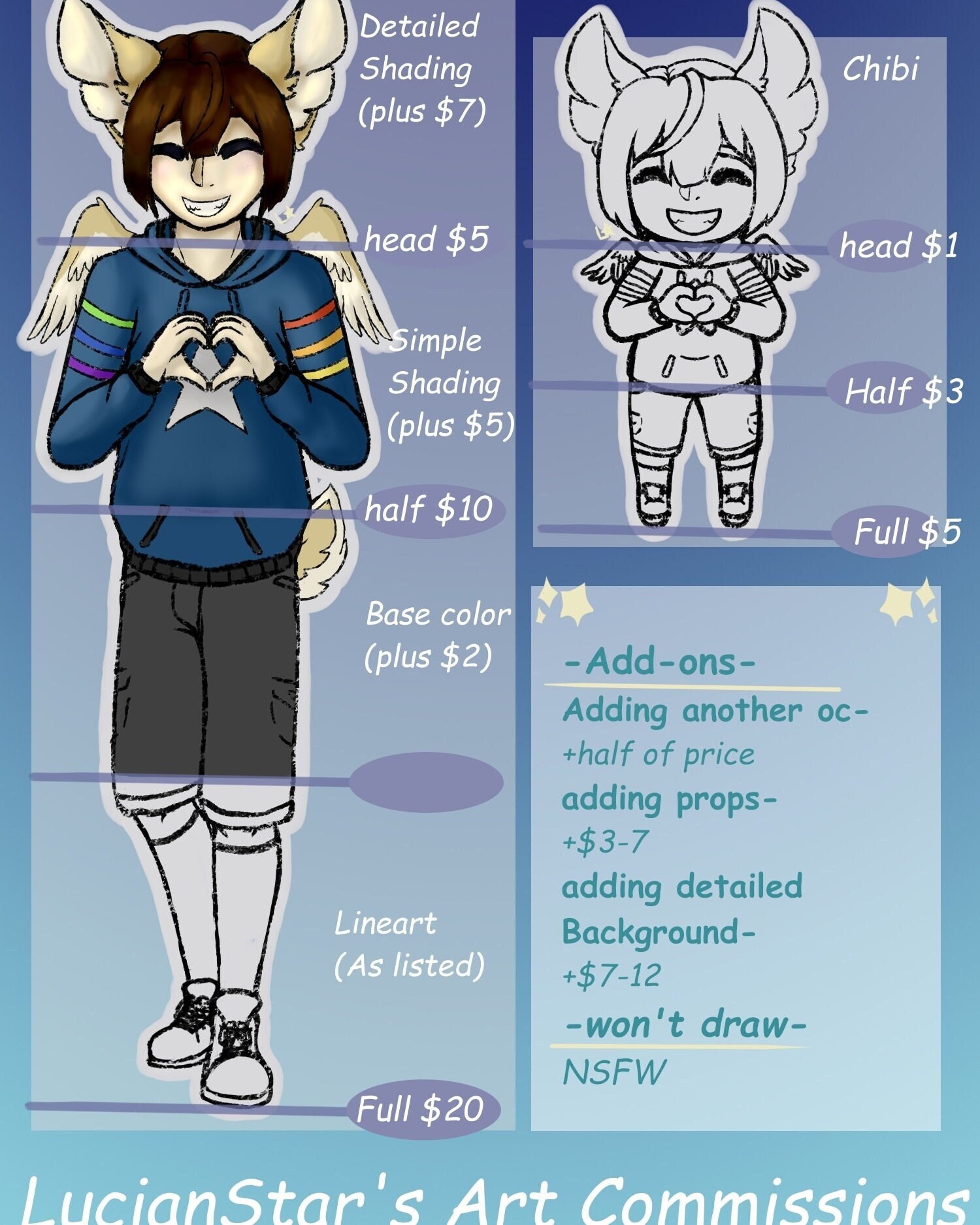 Base Colored Art Chibi Fullbody Lucian Star Art Commissions - Etsy