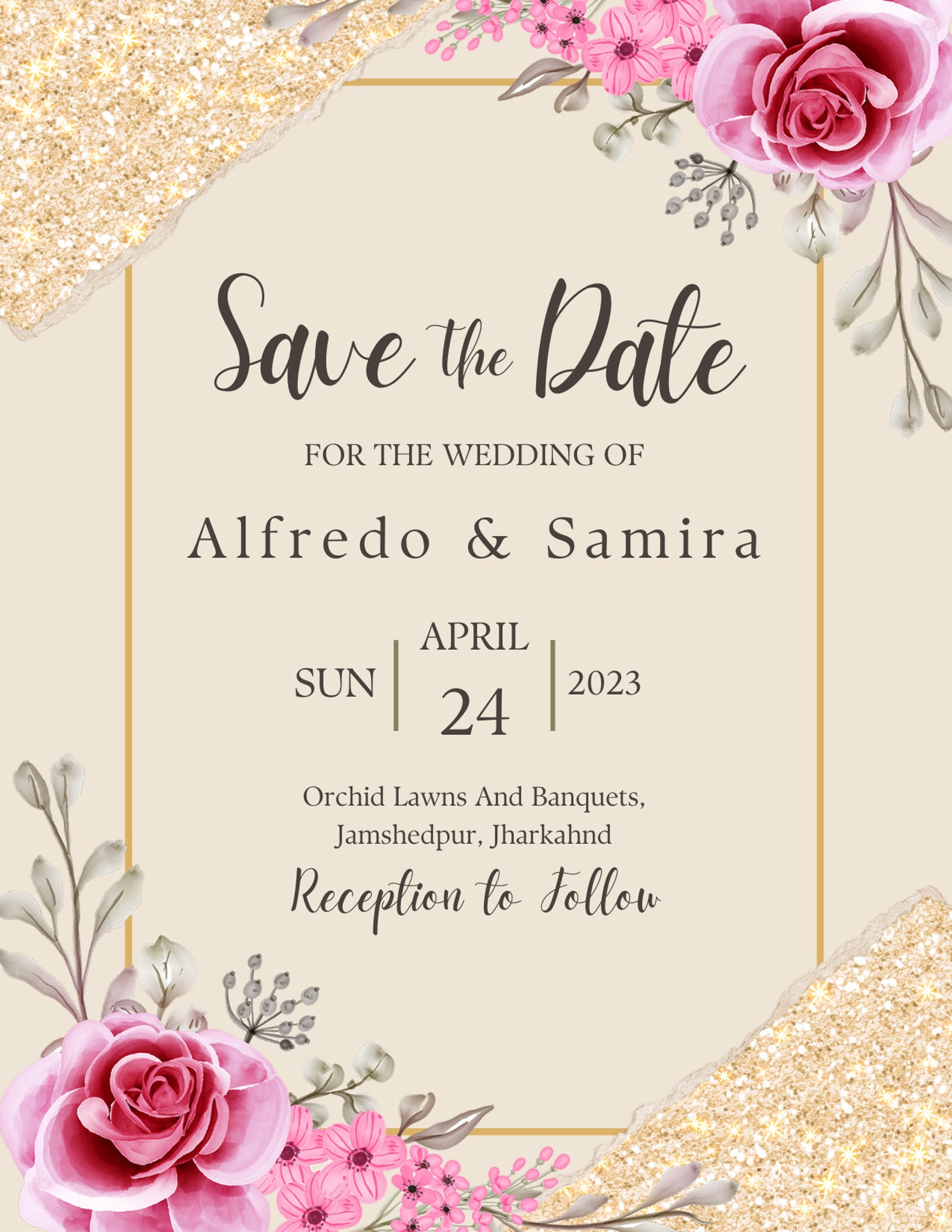 Printable Wedding Invitation Card ,editable Wedding Invite ,template ...
