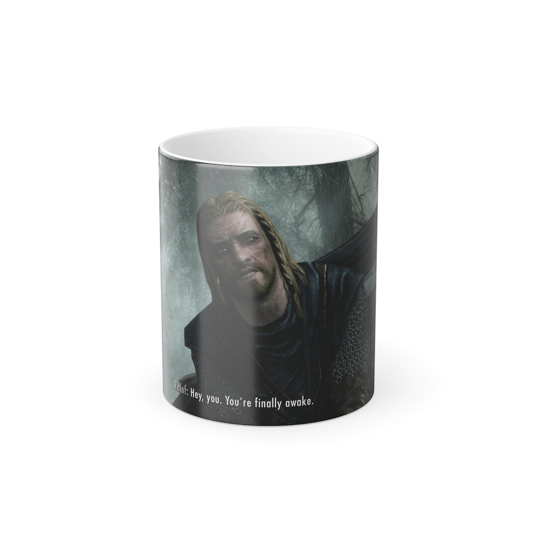 Skyrim Hey You're Finally Awake Magic Mug, Elder Scrolls Skyrim Mug ...