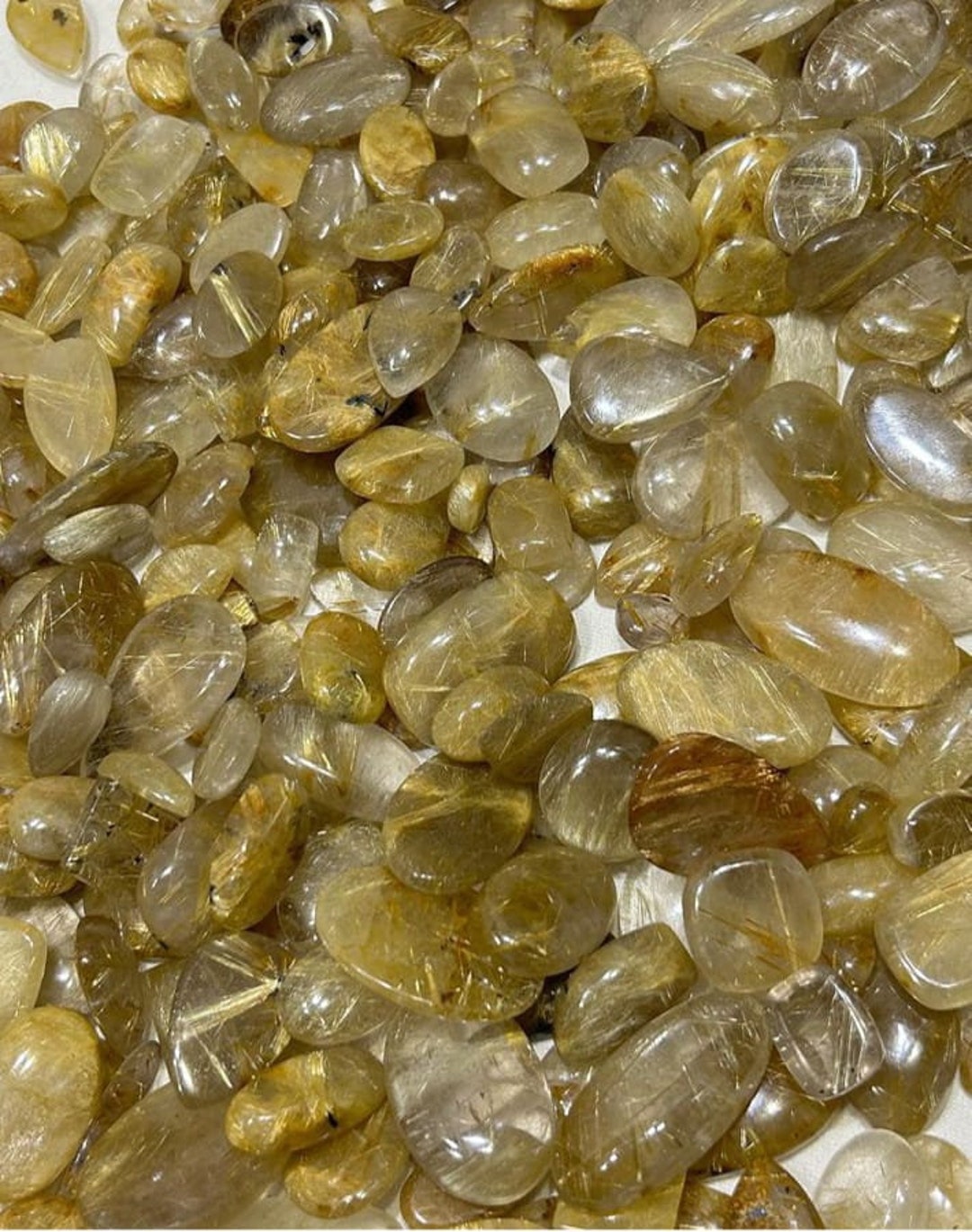 Wholesale Golden Rutile Lot Faceted Golden Rutile Cabochon Lot Gold ...