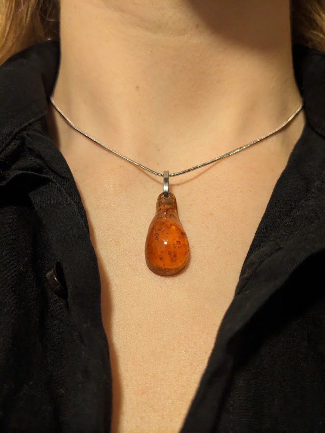 Long Drip Pendant - Handmade With Natural Wattle Resin - Etsy