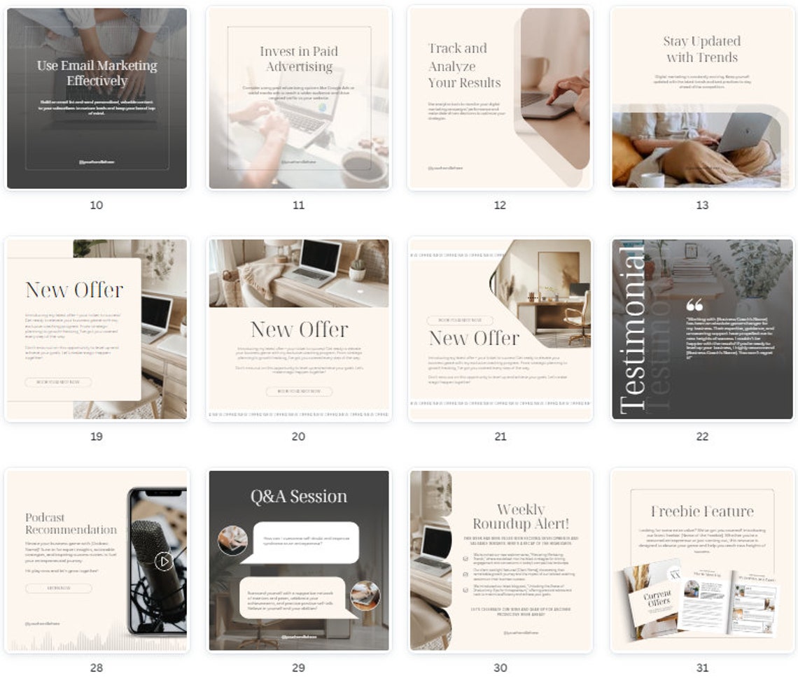Faceless Instagram Posts Templates for Business Coaches Faceless ...