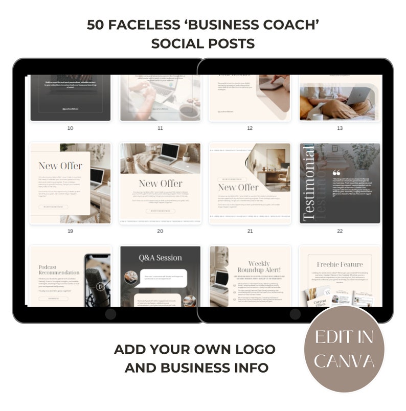 Faceless Instagram Posts Templates for Business Coaches Faceless ...