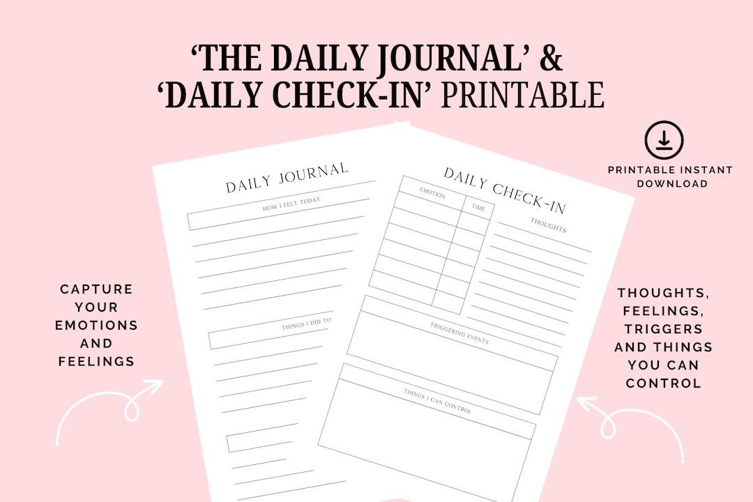 Printable Daily Journal, Daily Planner, Wellbeing Planner, Wellbeing ...