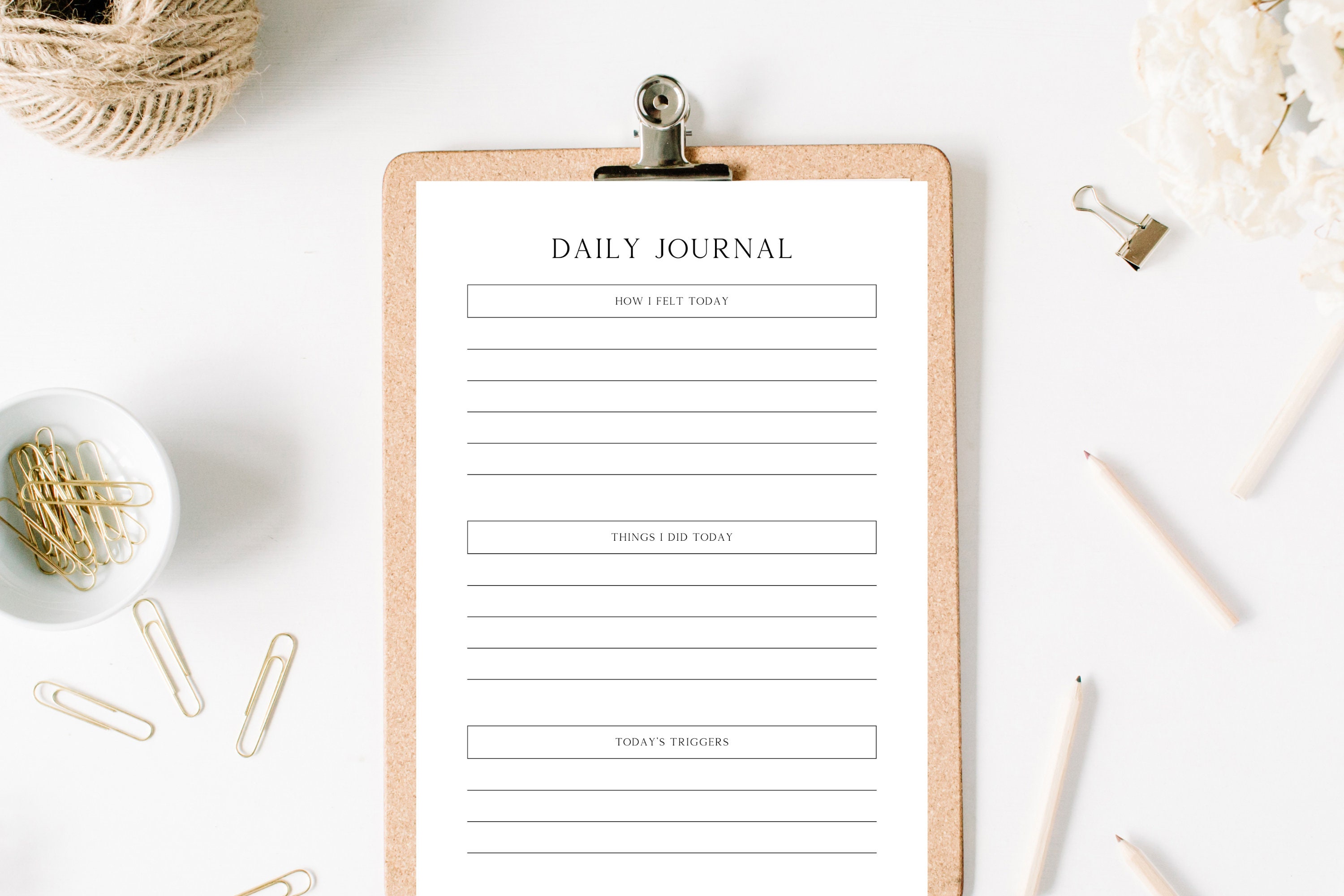 Printable Daily Journal, Daily Planner, Wellbeing Planner, Wellbeing ...