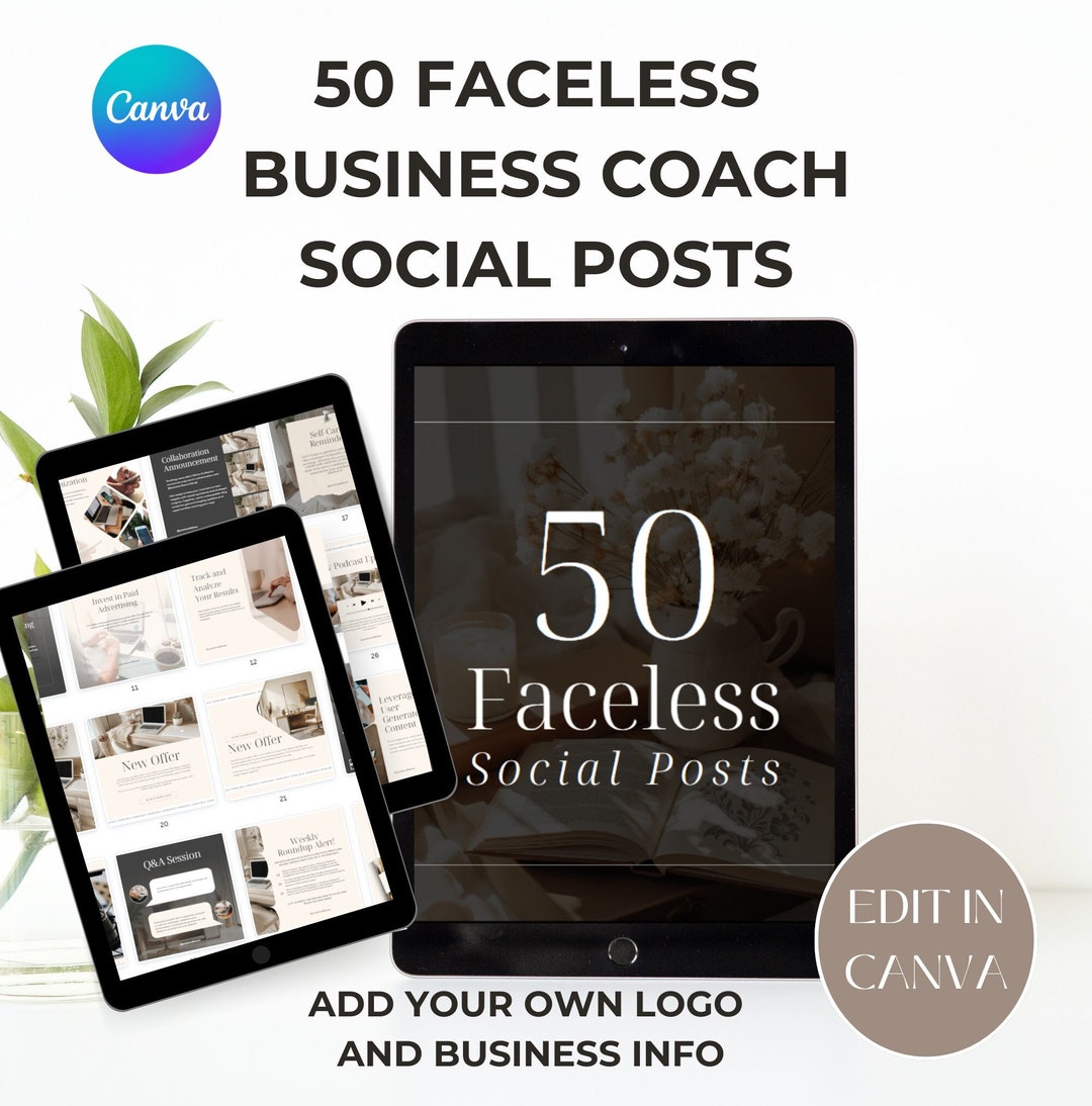 Faceless Instagram Posts Templates for Business Coaches Faceless ...
