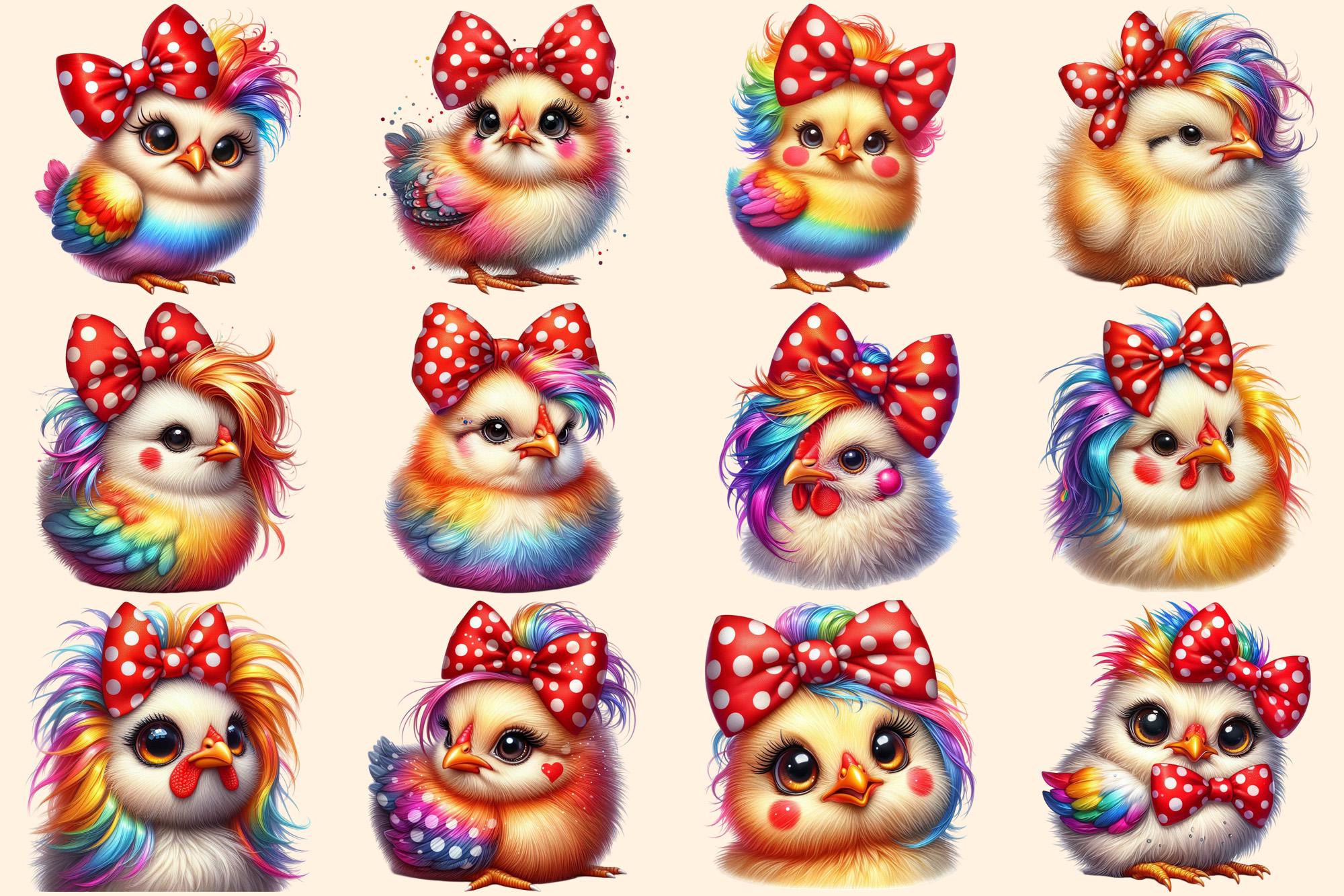 Funny Chicken Clipart – Farm Animal PNG Illustrations (digital Download ...