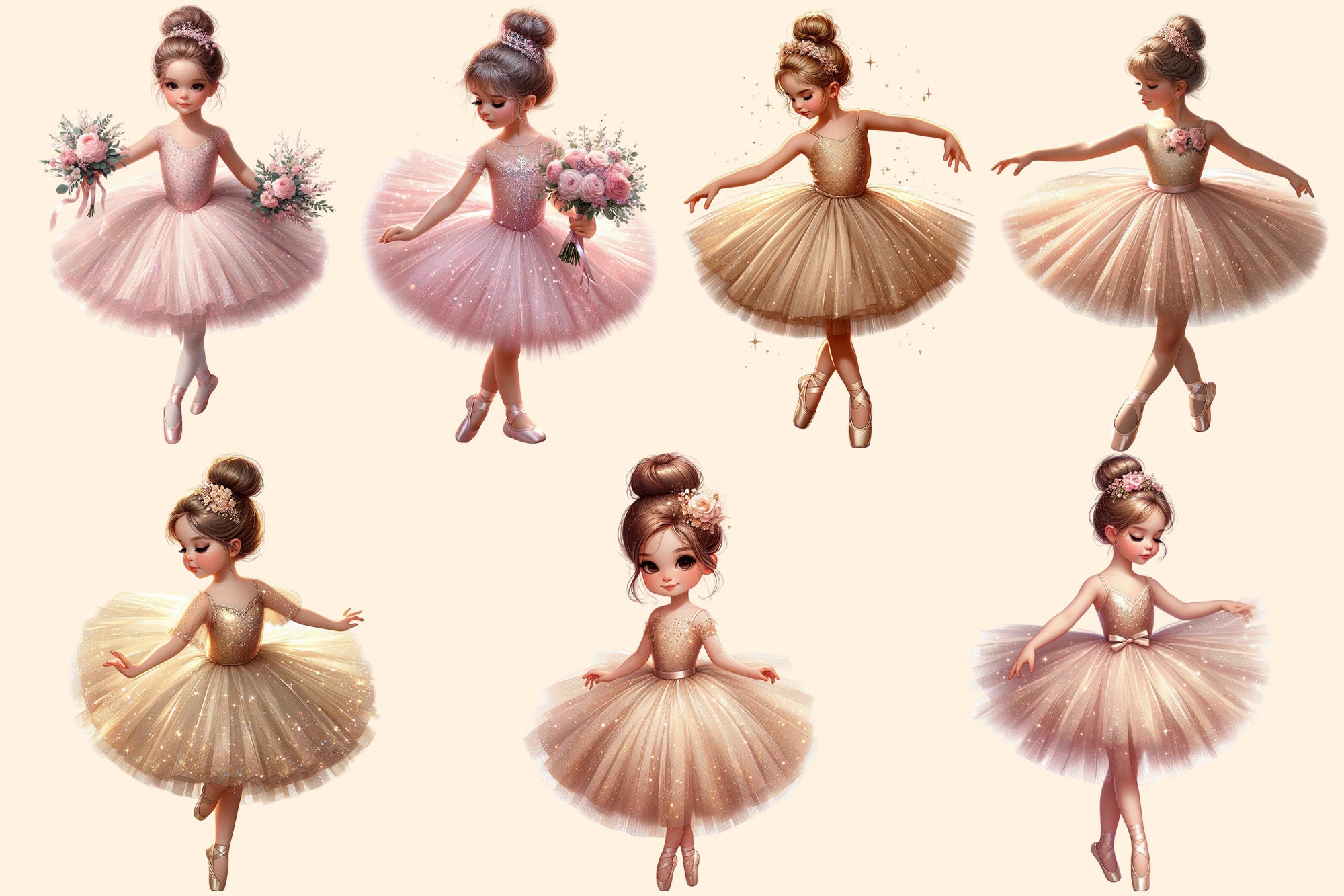 Ballerina Girls Clipart – Elegant Dance Illustrations, 31 PNG (digital ...
