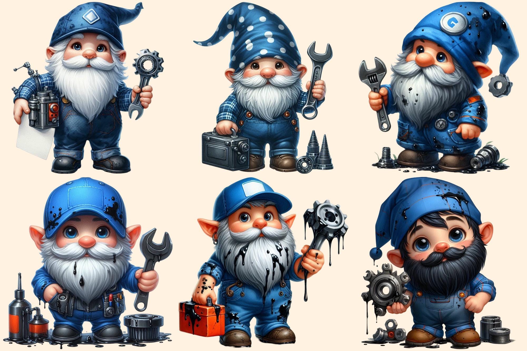 Mechanic Gnomes PNG Clipart: Car Repair Graphics (digital Download) - Etsy