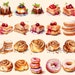 Sweet Treats Watercolor Clipart Bundle - 200 Transparent PNG, Desserts ...