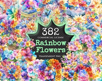 Watercolor Flowers, PNG, Commercial Use - Etsy