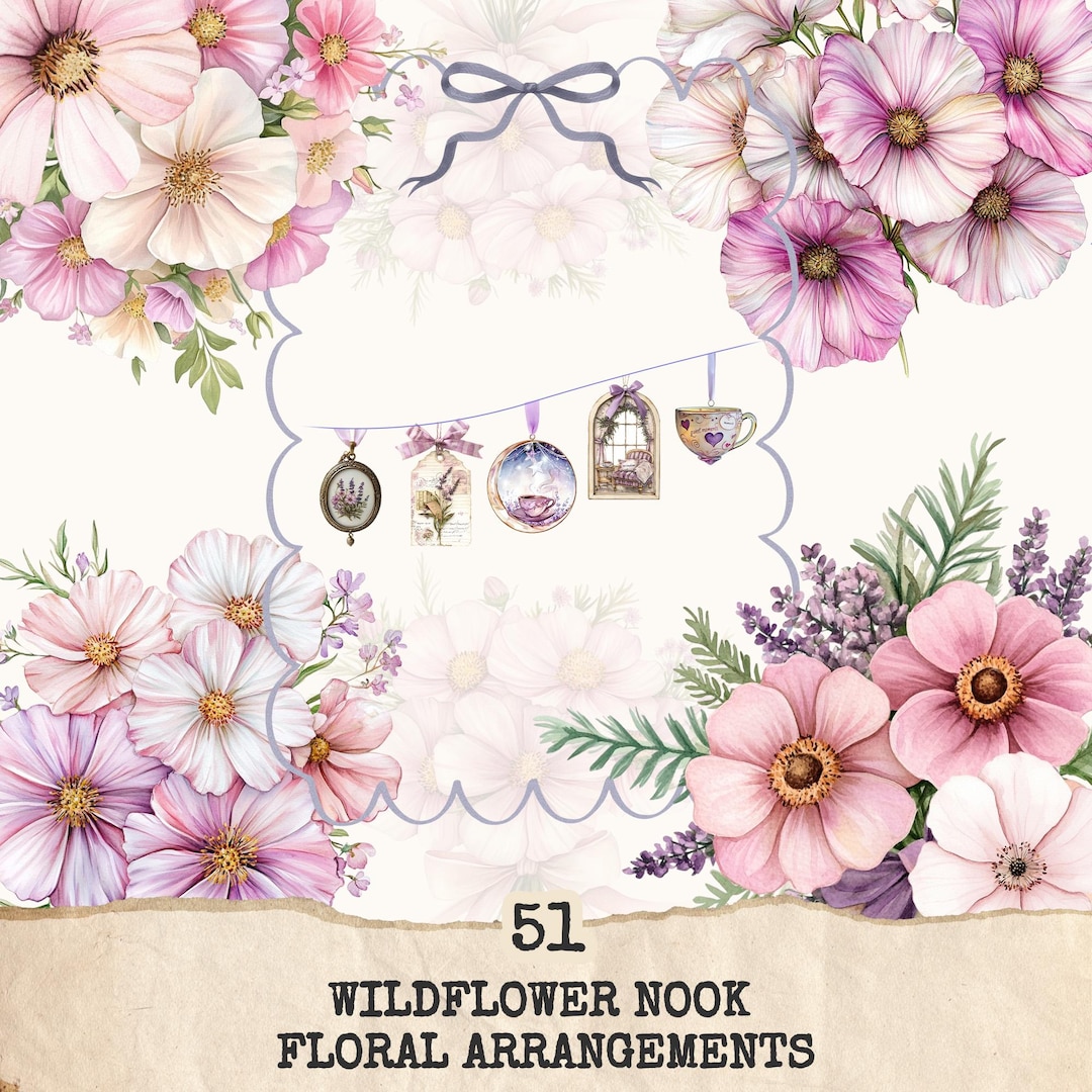 Watercolor Wildflower Clipart, Floral PNG Set (digital Download) - Etsy
