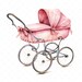 20 High-quality Pink Pram Clipart Pink Pram Digital Watercolor JPG ...