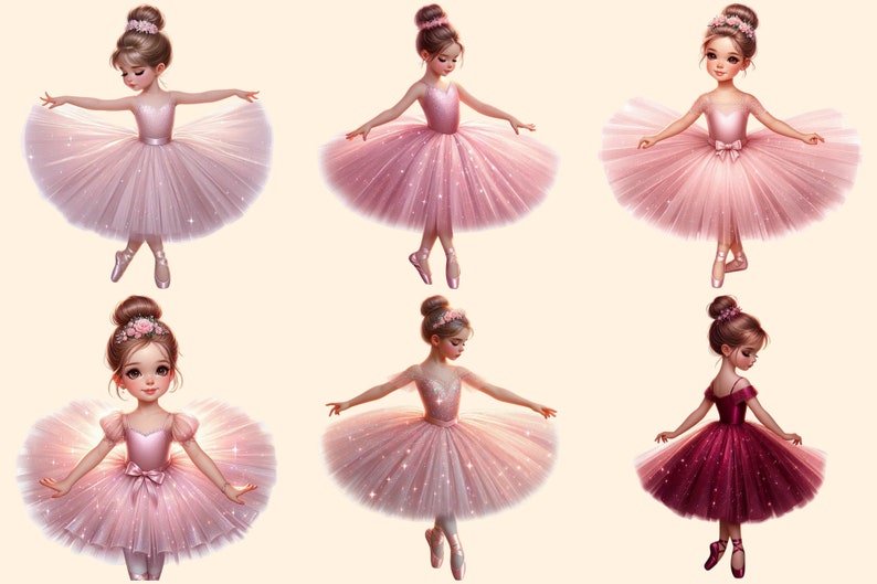 Ballerina Girls Clipart – Elegant Dance Illustrations, 31 PNG (digital ...