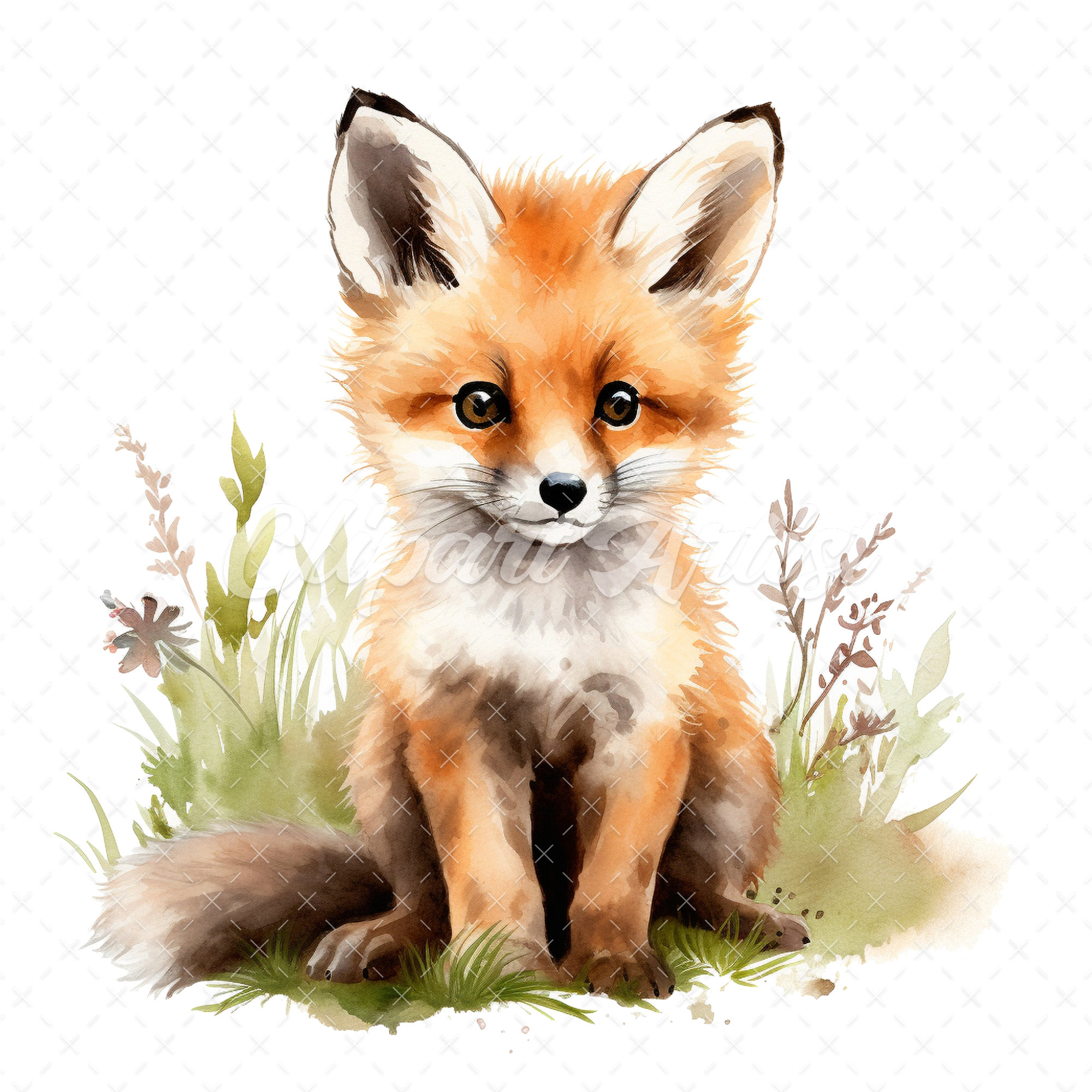 20 High-quality Baby Fox Clipart Baby Fox Digital Watercolor JPG ...