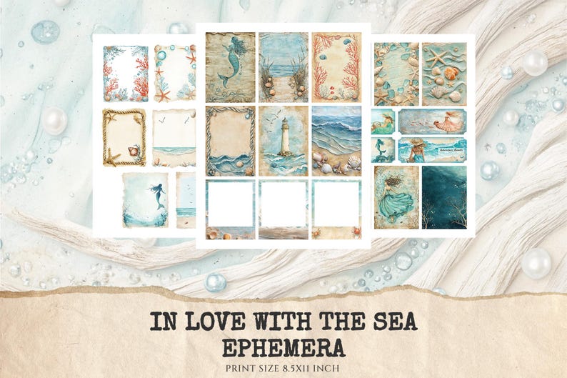 Ocean Waves Junk Journal Kit – Summer Ephemera, Folio (digital Download ...