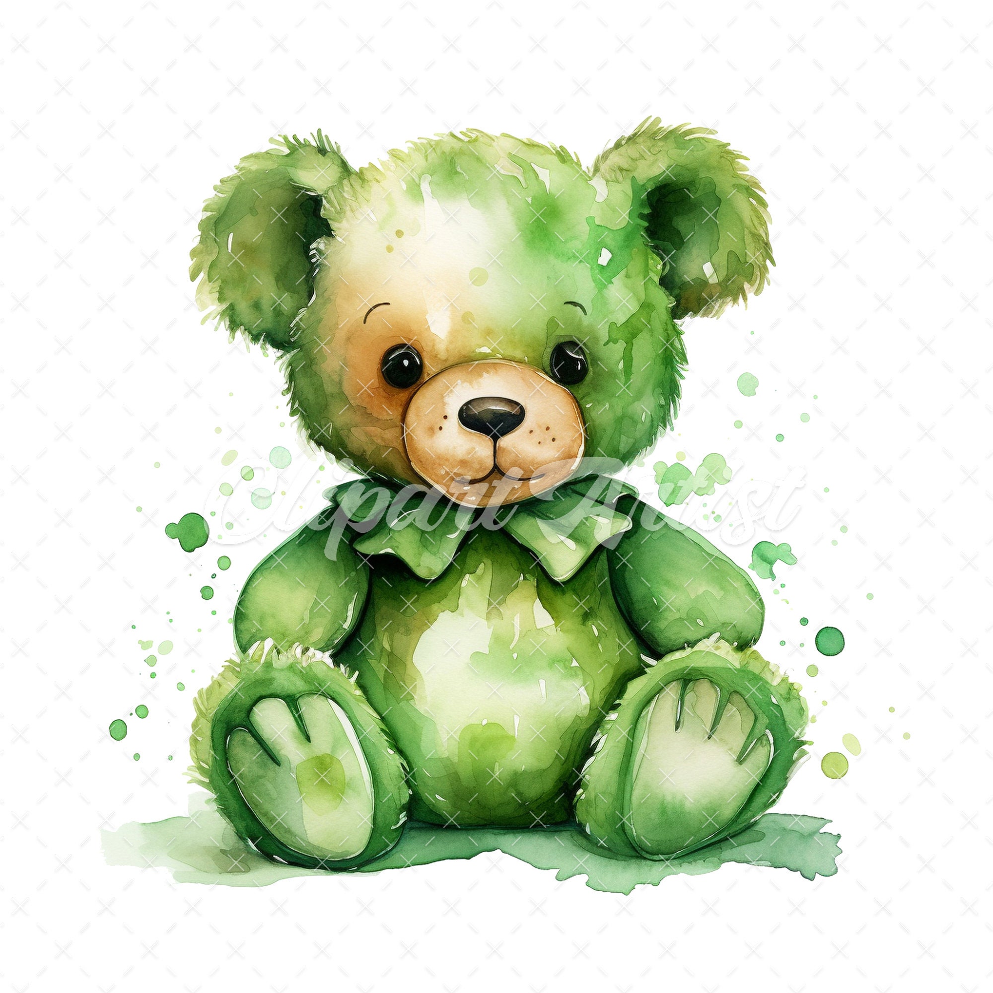 20 High-quality Green Teddy Bear Clipart Green Teddy Bear Digital ...