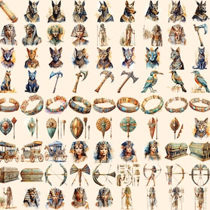 Ancient Egypt Watercolor Clipart Bundle - 770+ Transparent PNG ...