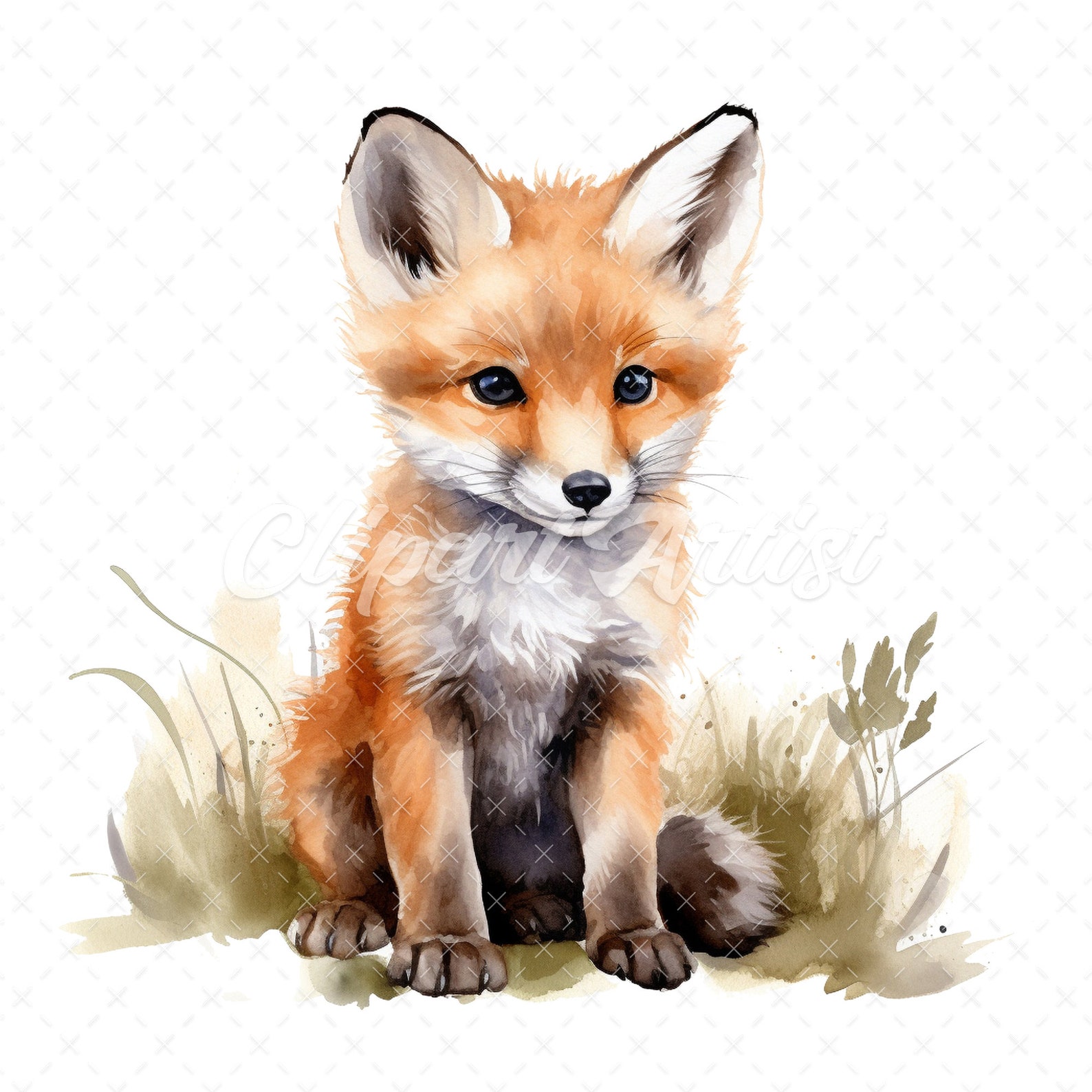 20 High-quality Baby Fox Clipart Baby Fox Digital Watercolor JPG ...