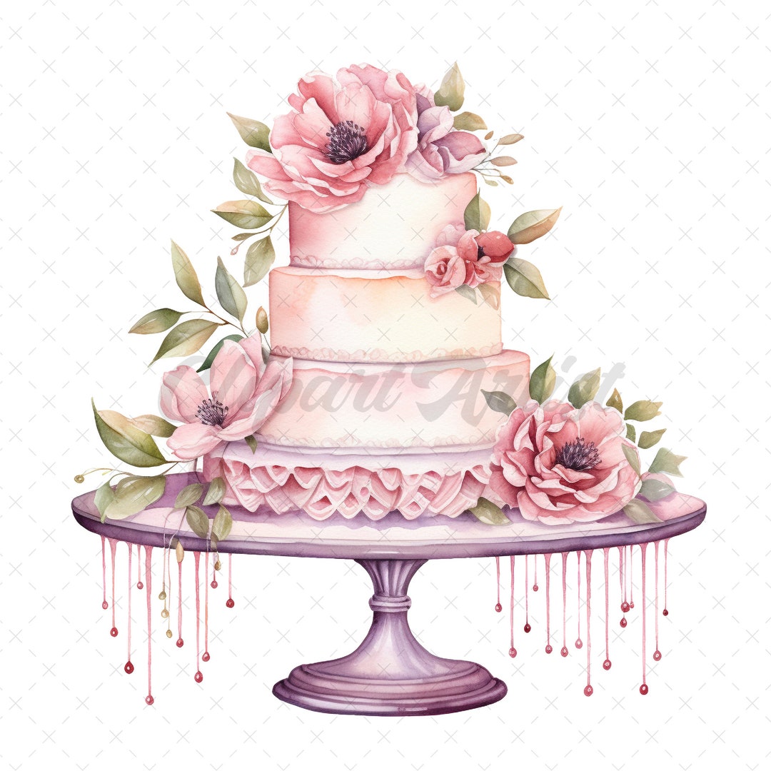 20 High-quality Luxury Pink Cakes Clipart Luxury Pink Cakes Digital ...