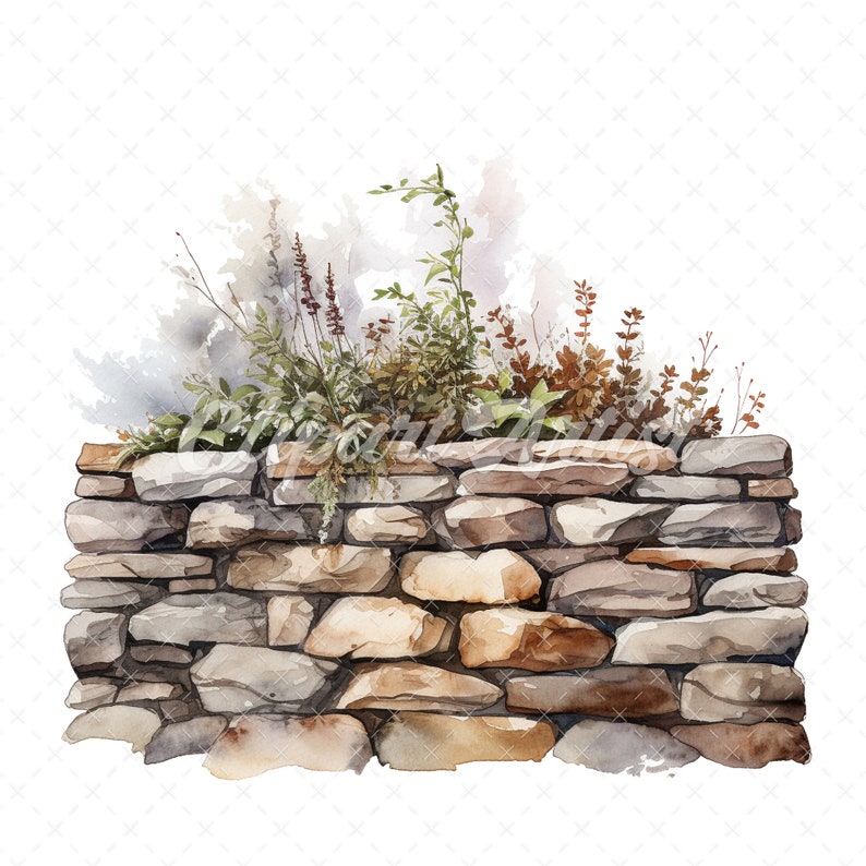 Rustic Stone Wall Clipart – Watercolor Textures (digital Download) - Etsy