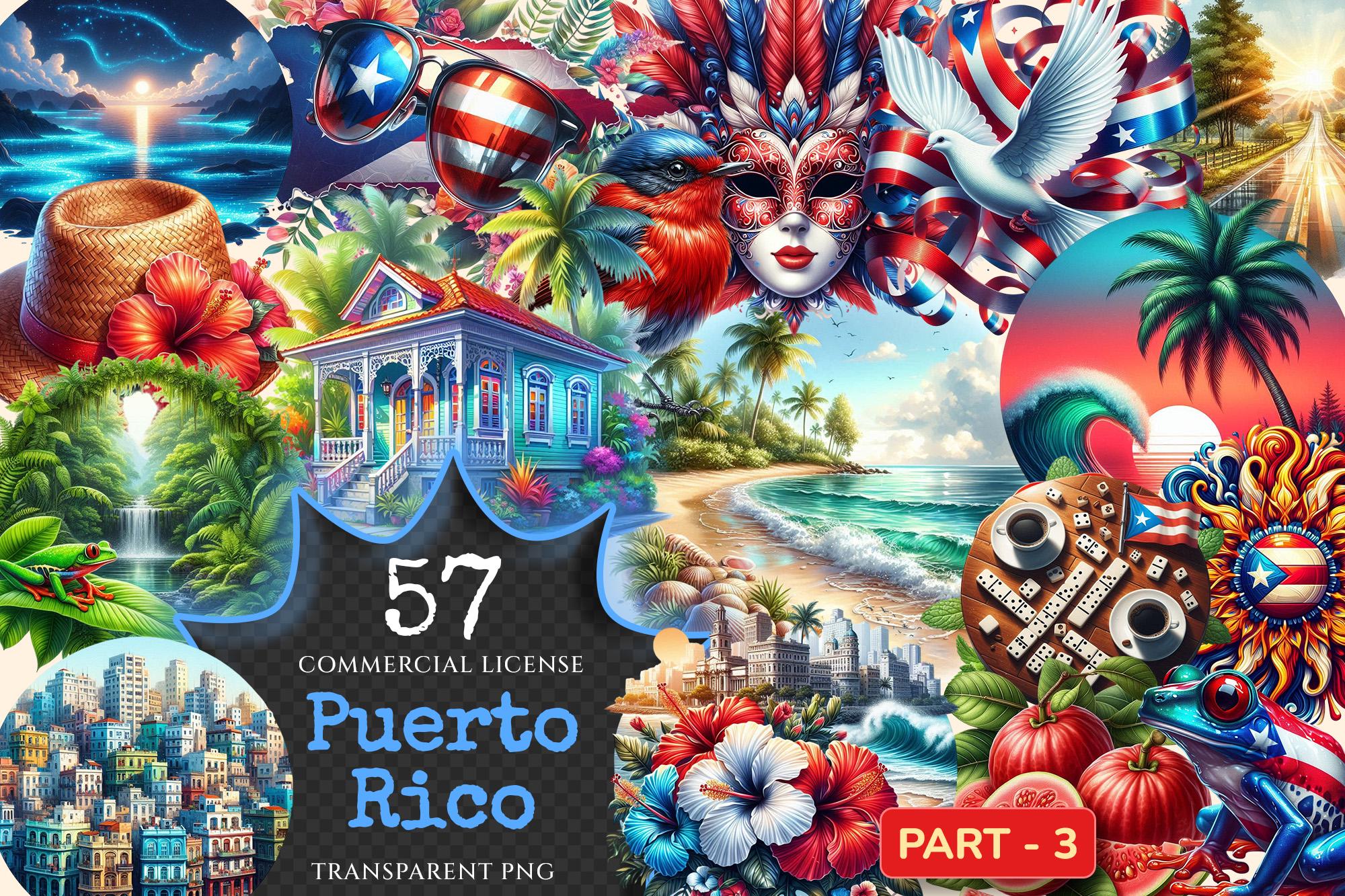 Puerto Rico Clipart Collection – Tropical PNG Illustrations (digital ...