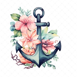 20 High-quality Floral Anchor Clipart - Floral Anchor Digital ...