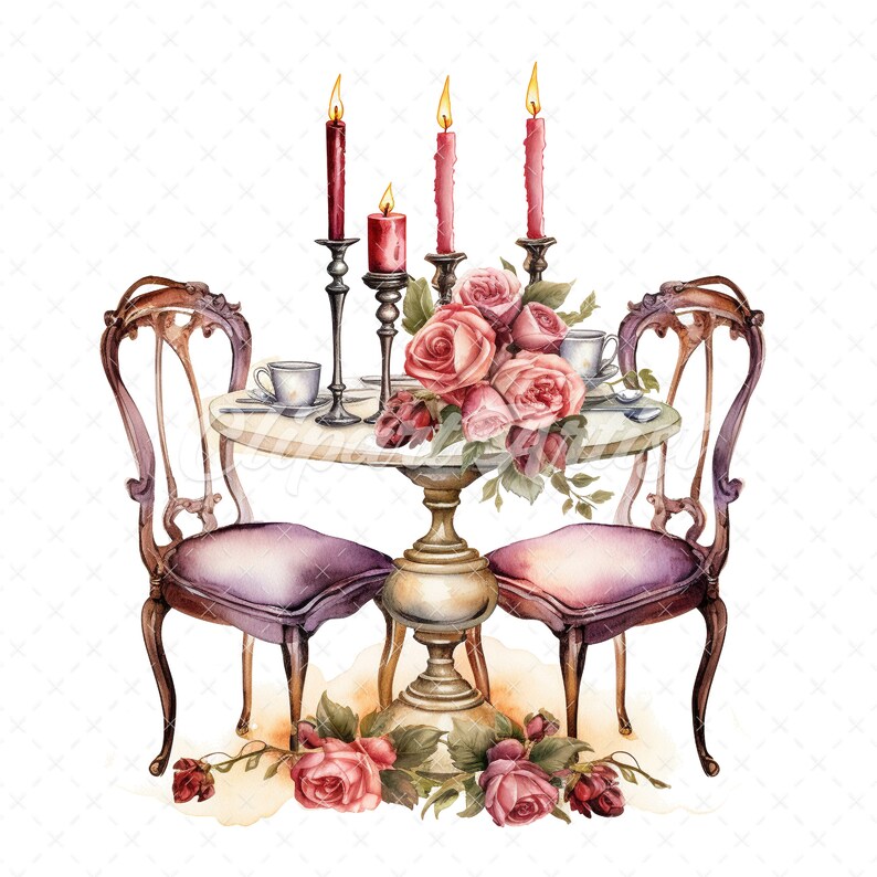 20 High-quality Romantic Tables Clipart - Romantic Tables Digital ...